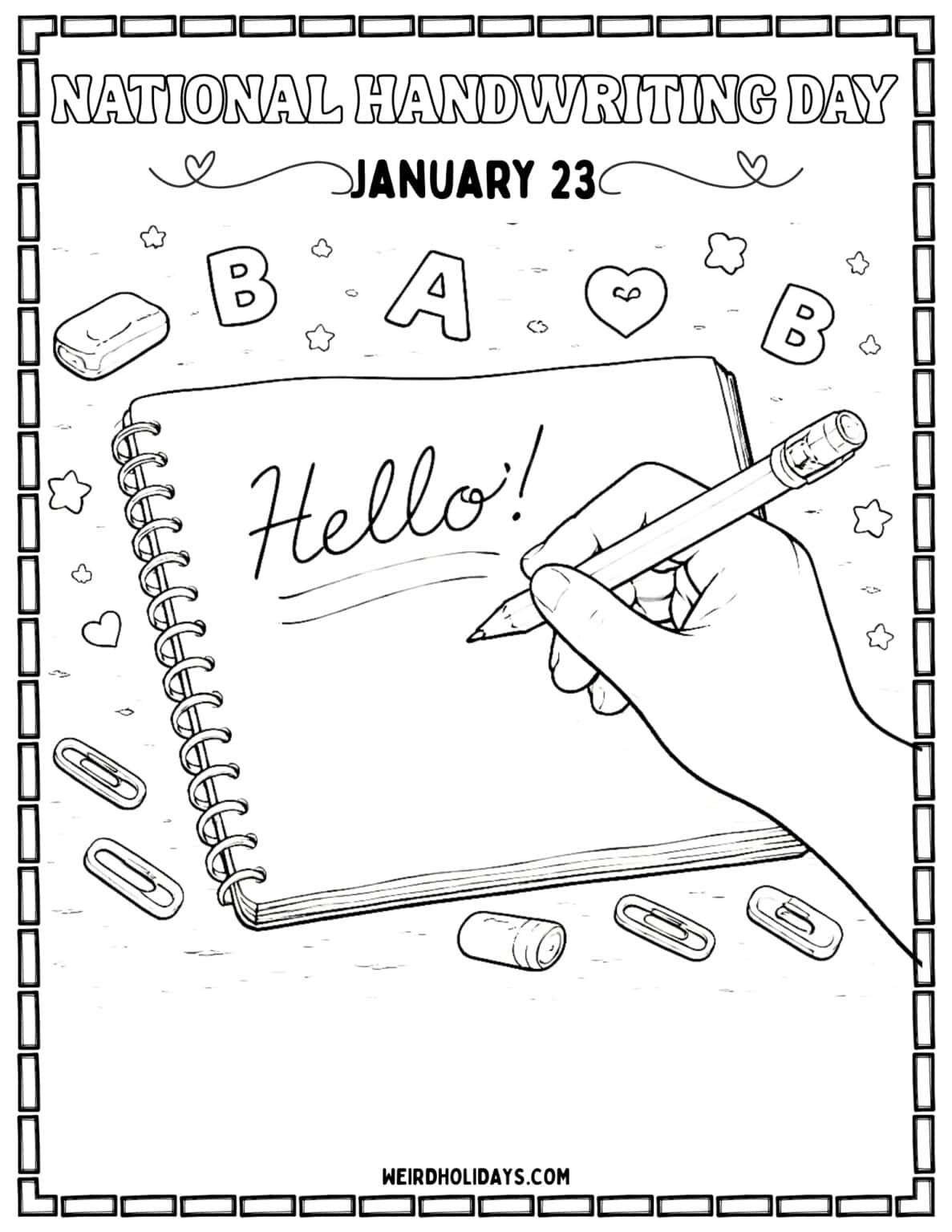 National Handwriting Day (January 23) - Weird Holidays