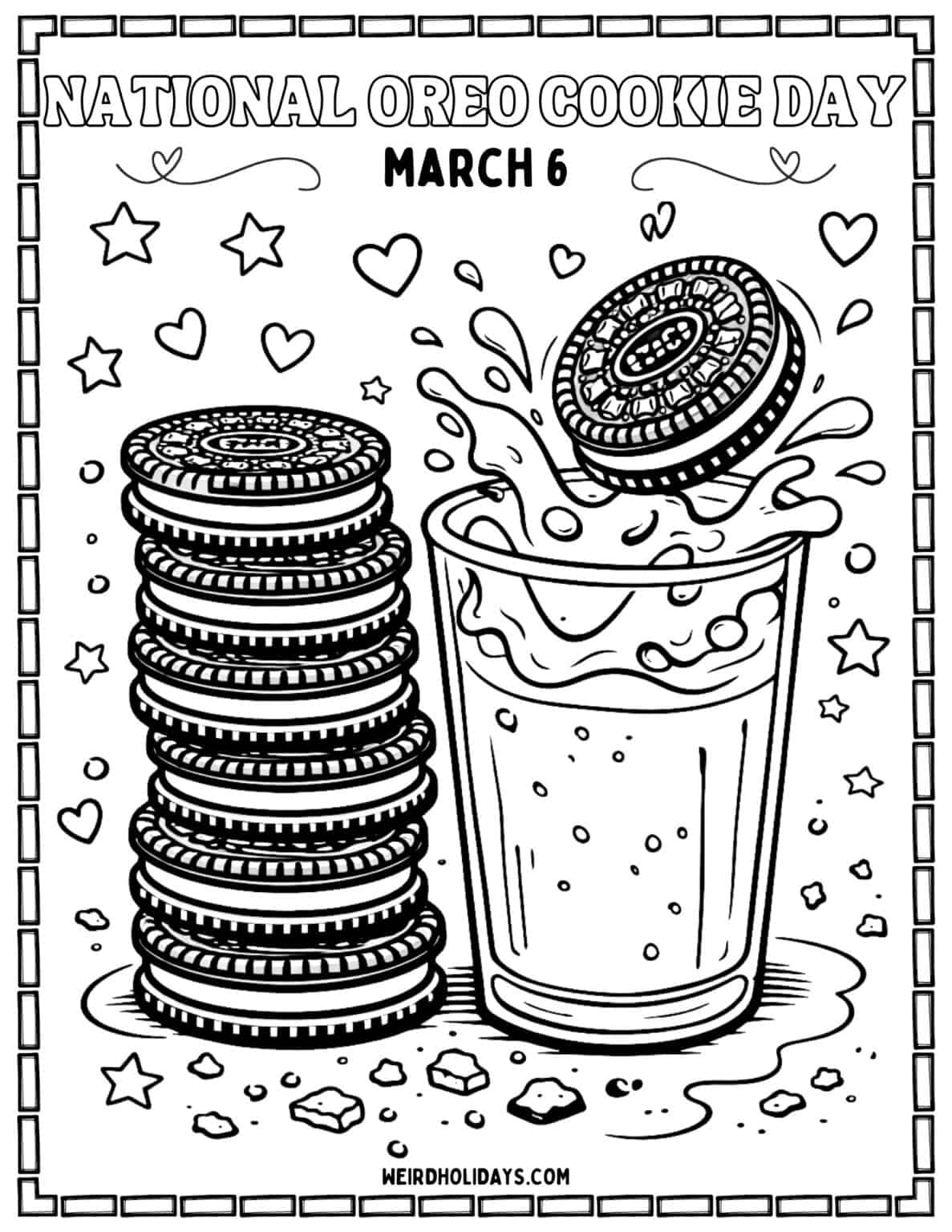 National Oreo Cookie Day (March 6) | Facts + Free Coloring Page