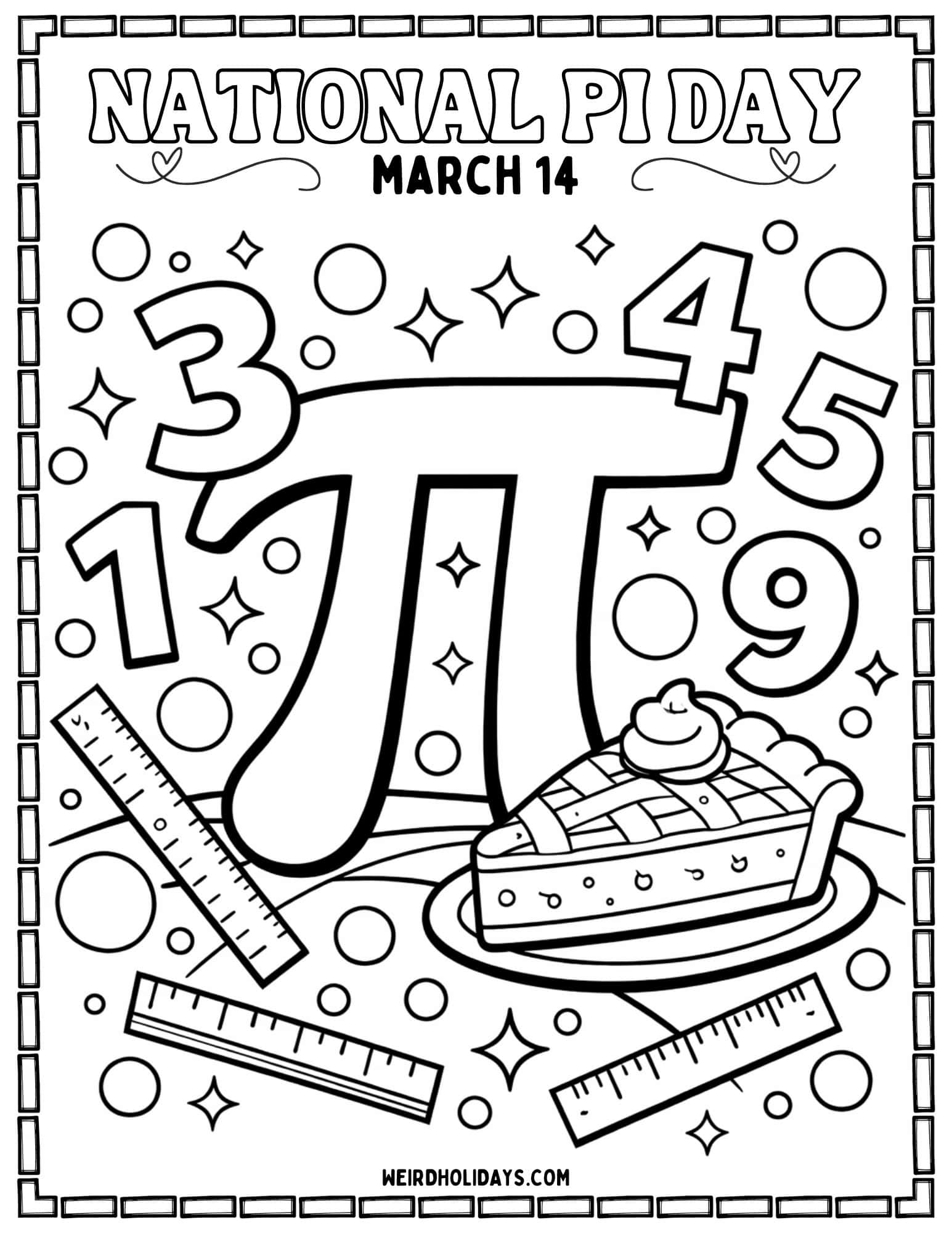 National Pi Day (March 14) | History, Facts & Free Coloring Page