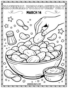 National Potato Chip Day (March 14) | Fun Coloring Page & Facts
