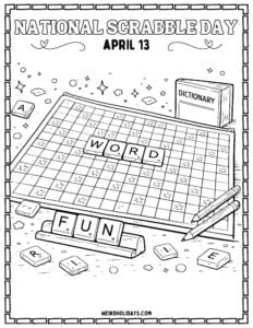 National Scrabble Day (April 13) With Free Coloring Page