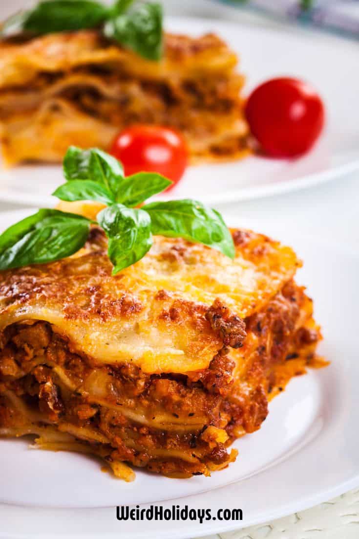National Lasagna Day (July 29) - Weird Holidays